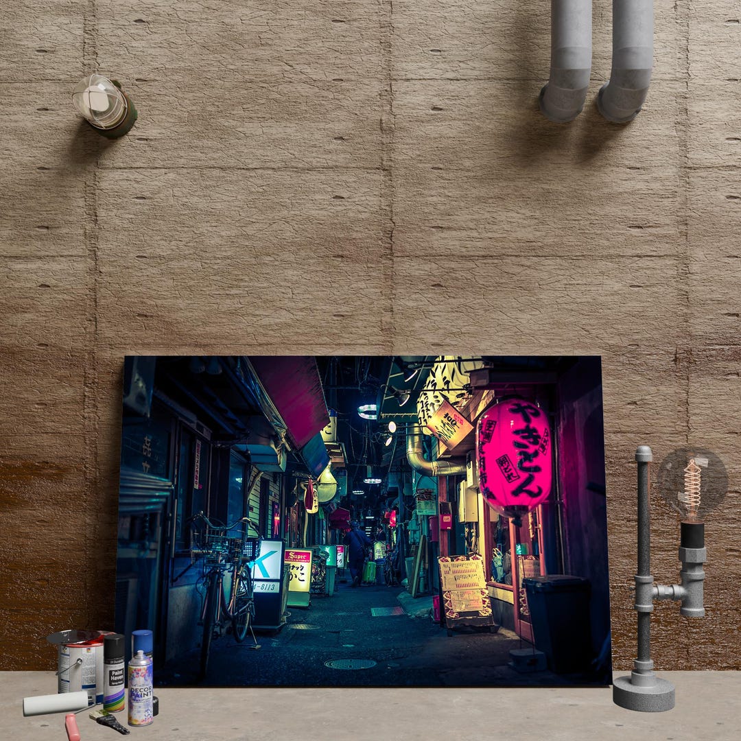 Tokyo Neon City Poster, Japan Town Neon Poster, Night City Wall Art ...