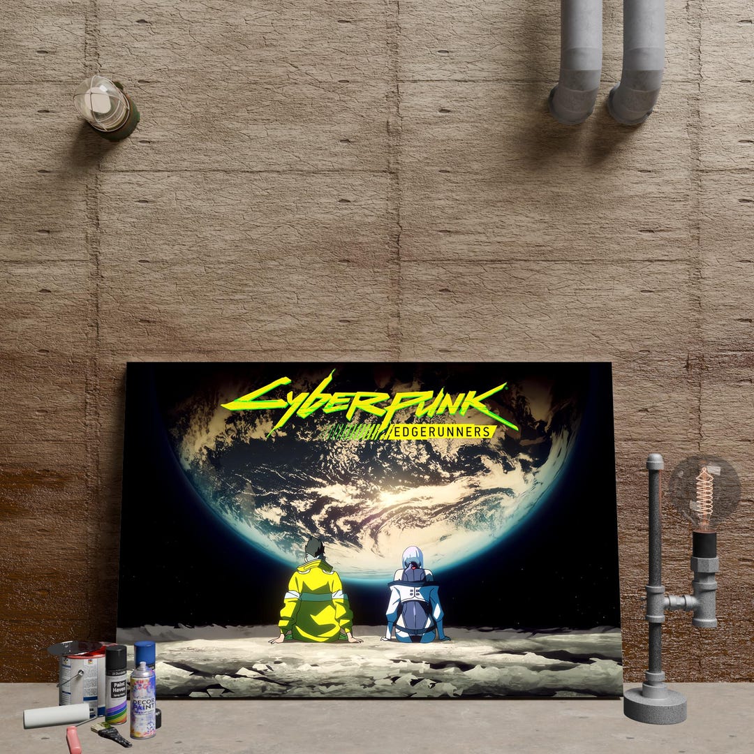 Cyberpunk Edgerunners Poster, Anime Wall Art, Premium Canvas Print ...