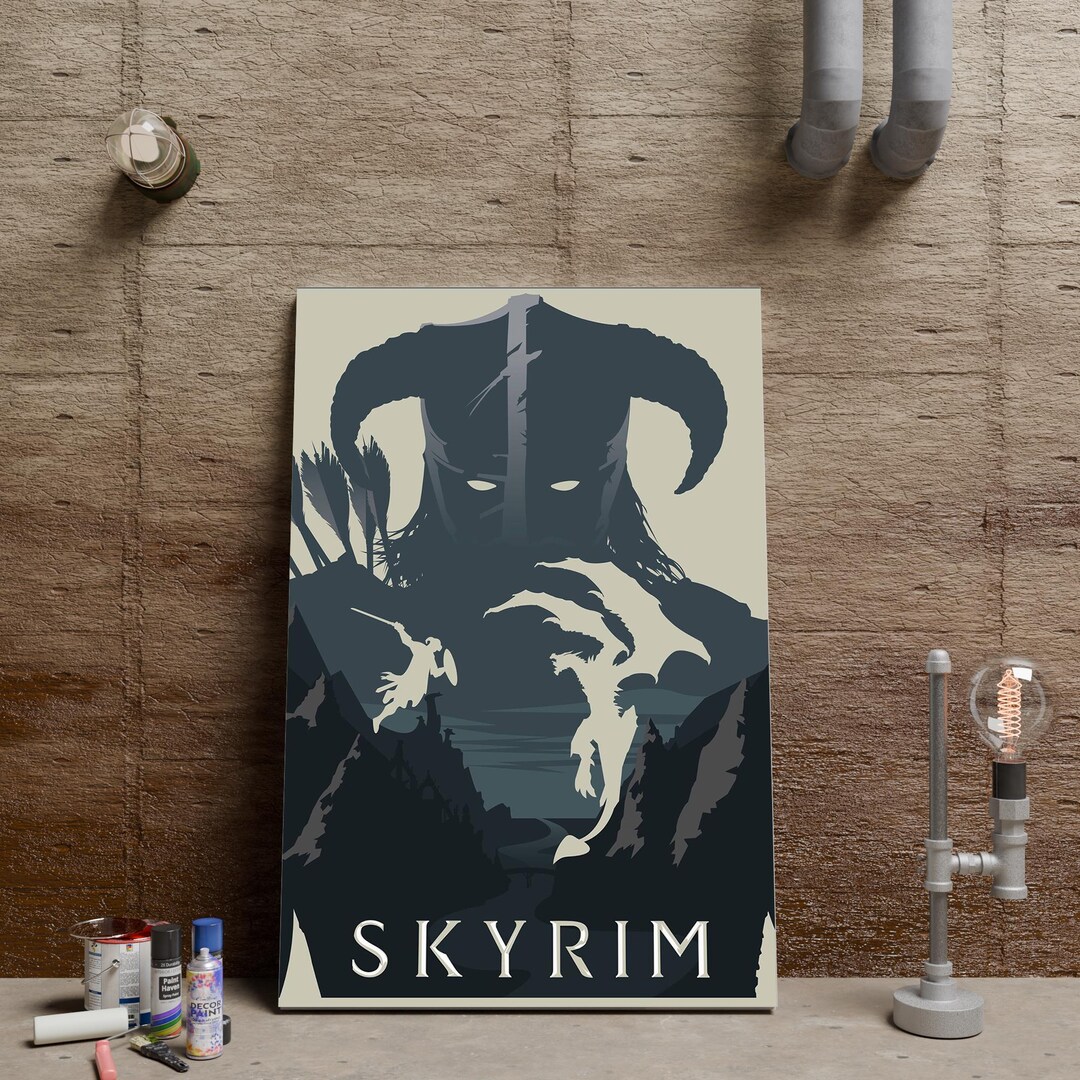 The Elder Scrolls Skyrim Game Poster, Dragonborn Wall Art, Premium ...