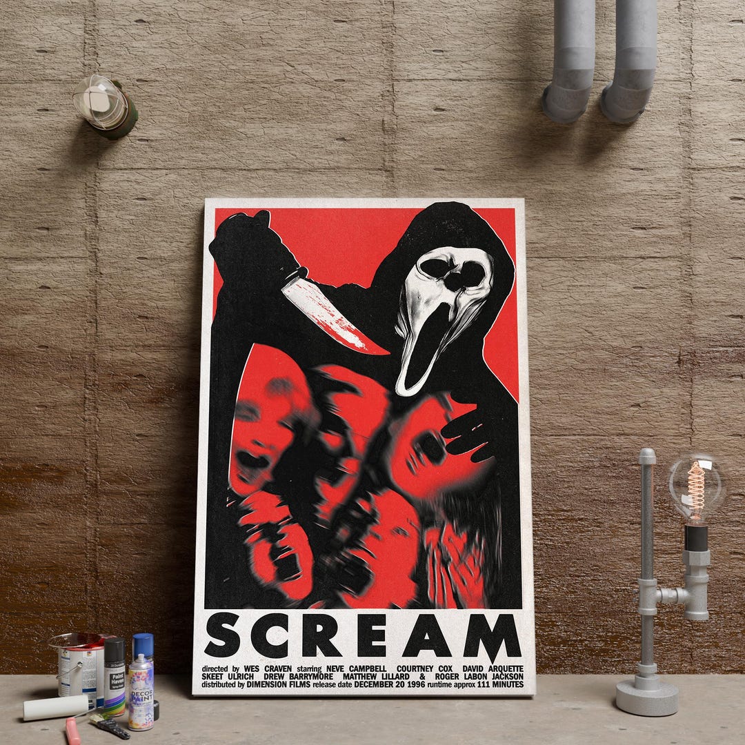Scream Poster, Scream Movie Print, Wall Art, Horror Movie, Film Poster ...
