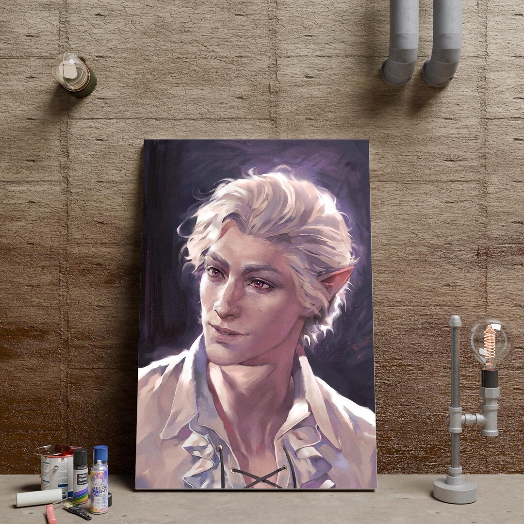 Astarion Poster, Baldur's Gate Wall Art, Astarion Portrait, Premium ...