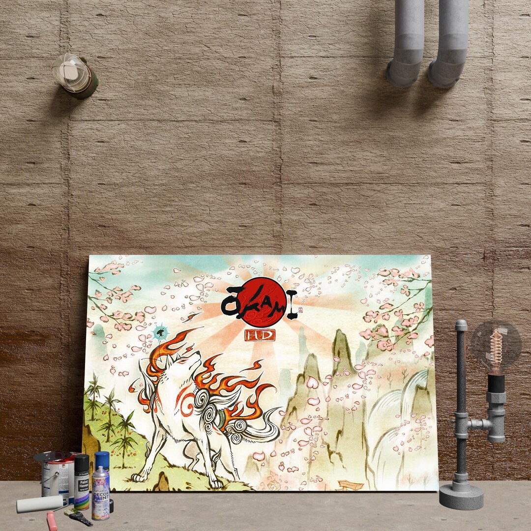 Okami Poster, Japanese Mythology Wall Art, Premium Canvas Print, Room ...