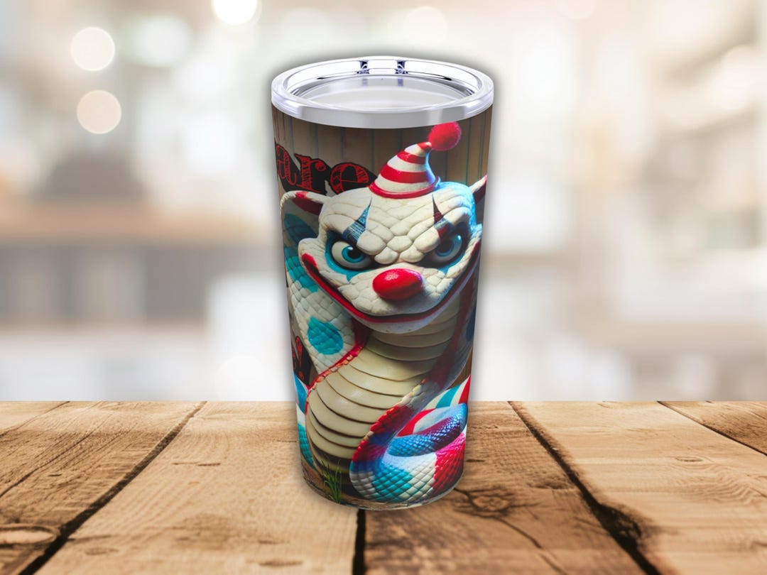 Spooky Snake 20oz Tumbler Beware the Clown's Bite Design Stainless ...