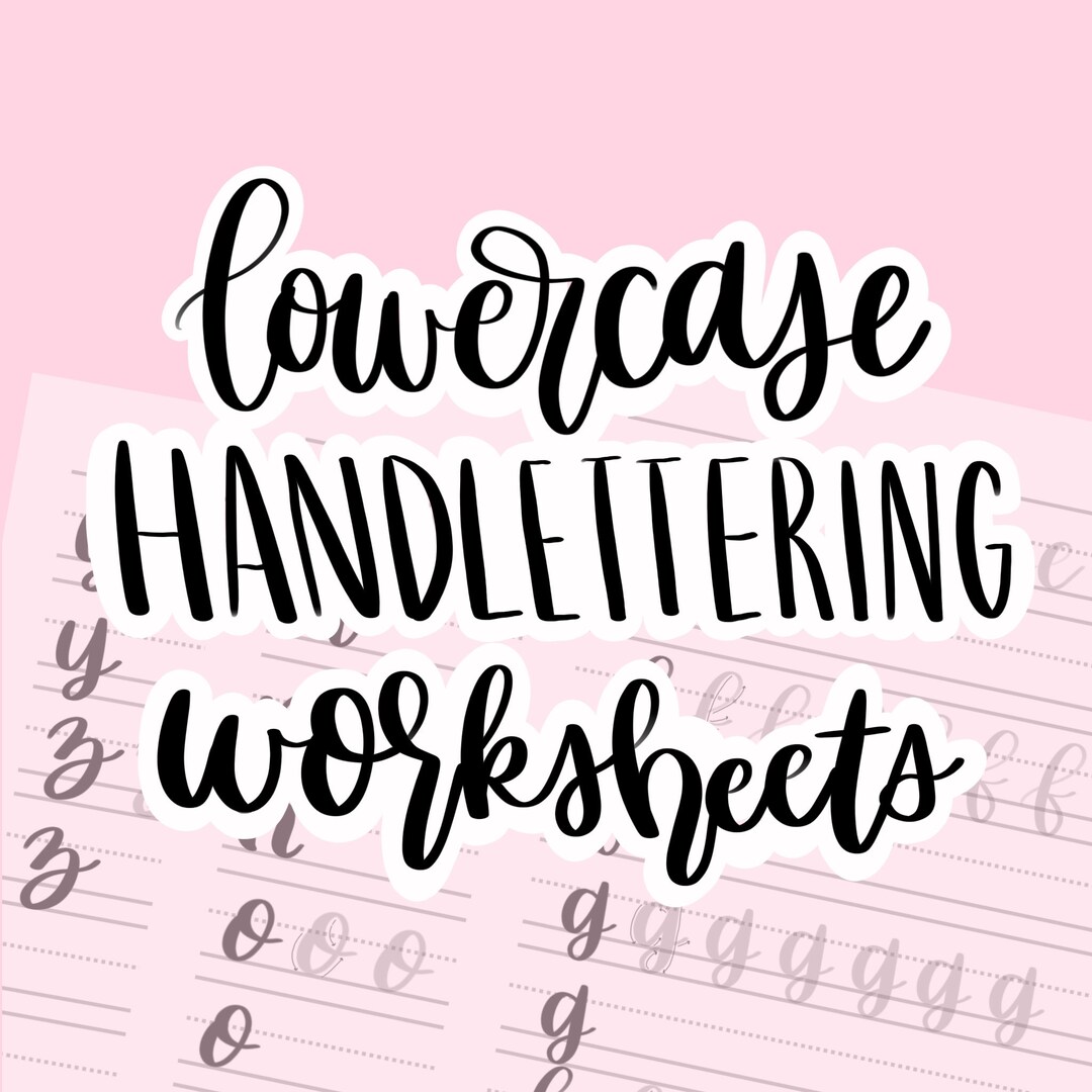 LOWERCASE Hand Lettering Practice Worksheets | PERFECT for BEGINNERS - Etsy
