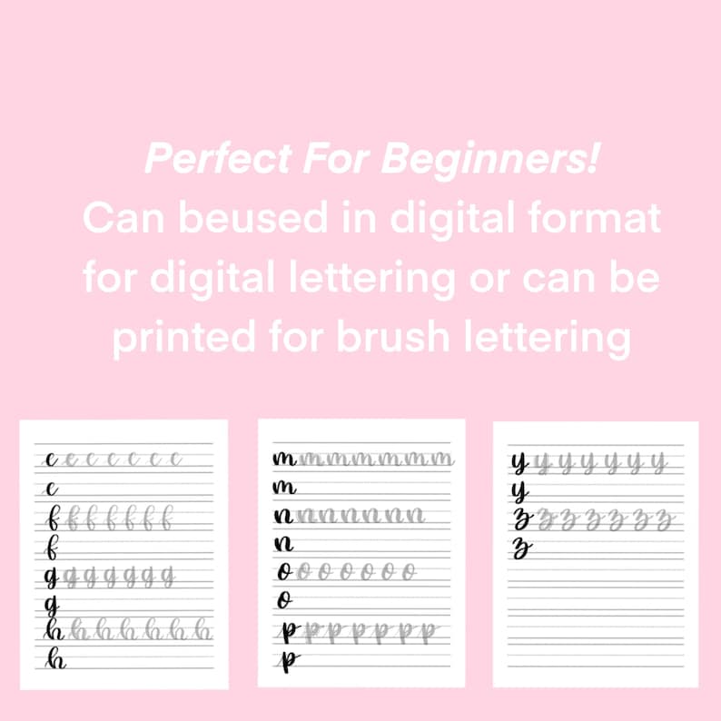 LOWERCASE Hand Lettering Practice Worksheets | PERFECT for BEGINNERS - Etsy