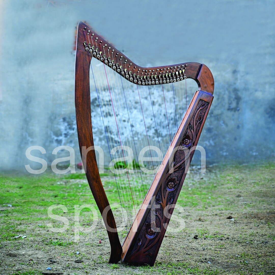 42 Inch Big 27 Strings Lever Harp Rose Wood With Free Strings, Tuning ...