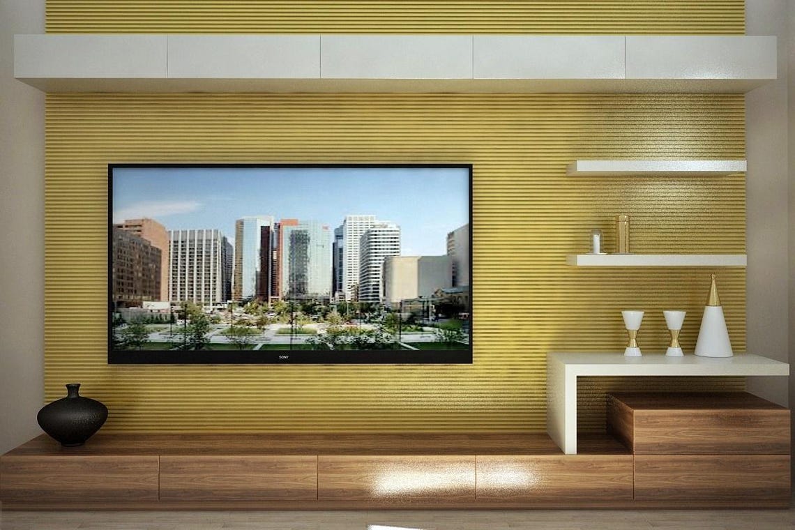 Tv Unit, Modern, Home, Furniture, New, Wood, Yellow, Special Design ...