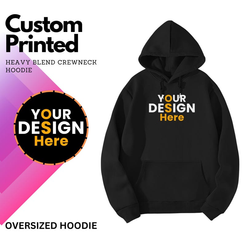 Business Logo Custom Men's Hoodie, Design Your Hoodie Words on Back ...