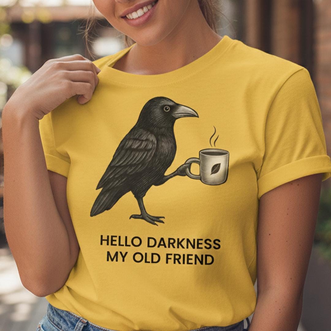 Raven Crow Hello Darkness Comfort Colors Shirt, Raven Crow Fall T-shirt ...