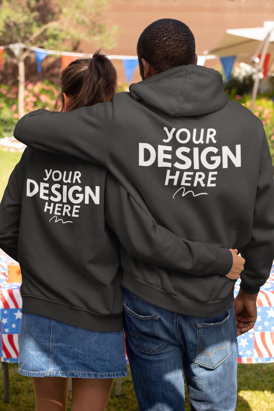 Business Logo Custom Men's Hoodie, Design Your Hoodie Words on Back ...