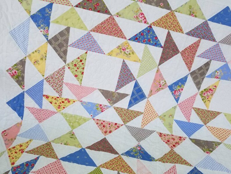 Girl Quilt Flying Geese Blocks Windermere Fabric Moda Frivol 4 - Etsy