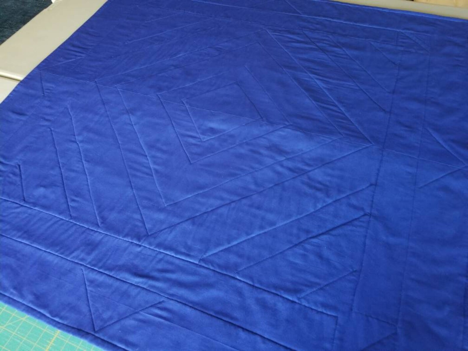 Blue Square Geometric Quilt in Solid Blues Throw Quilt Lap - Etsy