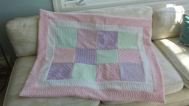 Chenille Quilt Pastel Pink Mint Green and Lavender Soft Warm - Etsy Chenille Quilt Pastel Pink Mint Green and Lavender Soft Warm - Etsy