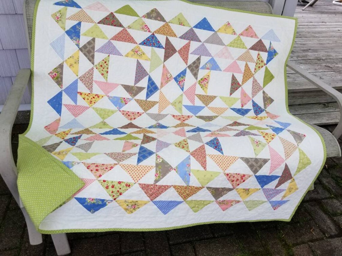 Girl Quilt Flying Geese Blocks Windermere Fabric Moda Frivol 4 - Etsy