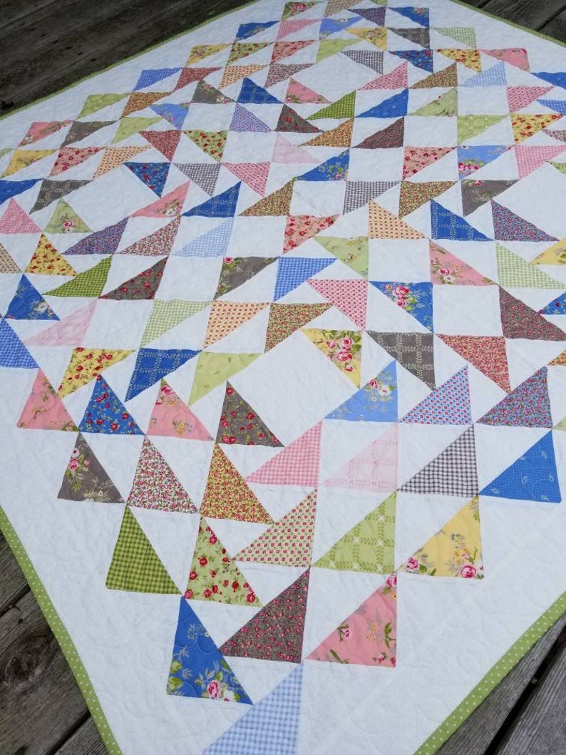 Girl Quilt Flying Geese Blocks Windermere Fabric Moda Frivol 4 - Etsy