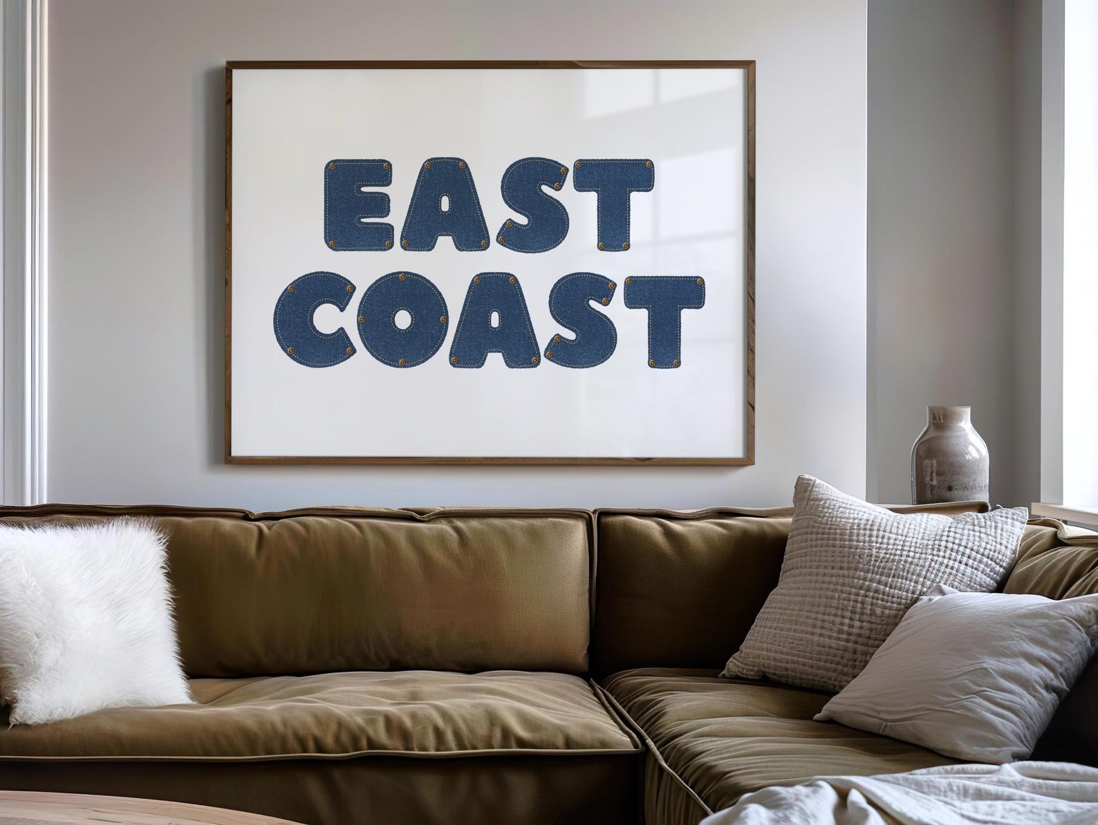 Denim East Coast Wall Art - Seaside Coastal Print Digital Download - Etsy