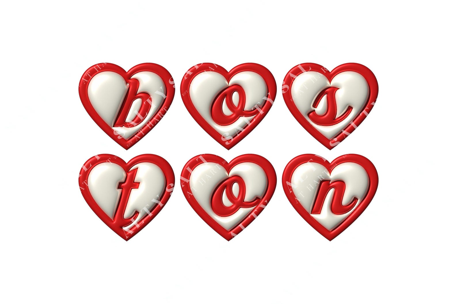 Boston Heart Letter Art Print: Massachusetts Wall Decor (digital ...