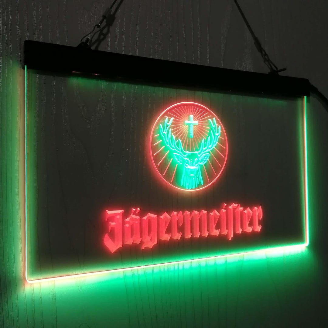 Jagermeister Deer Bar Wall Light Sign, Sports Bar Decor, Personalized ...
