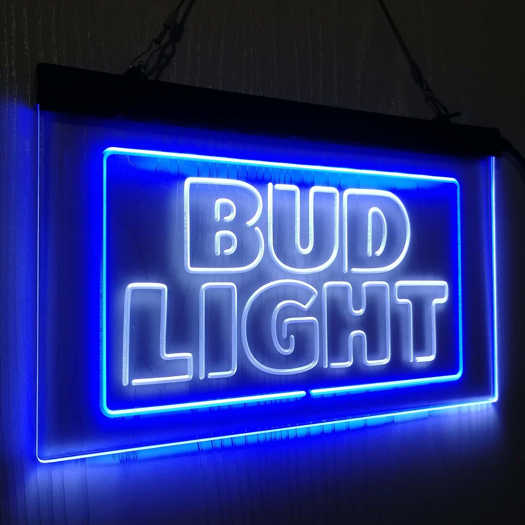 Bud Light Bar Wall Light Sign, Sports Bar Decor, Personalized Home Bar ...