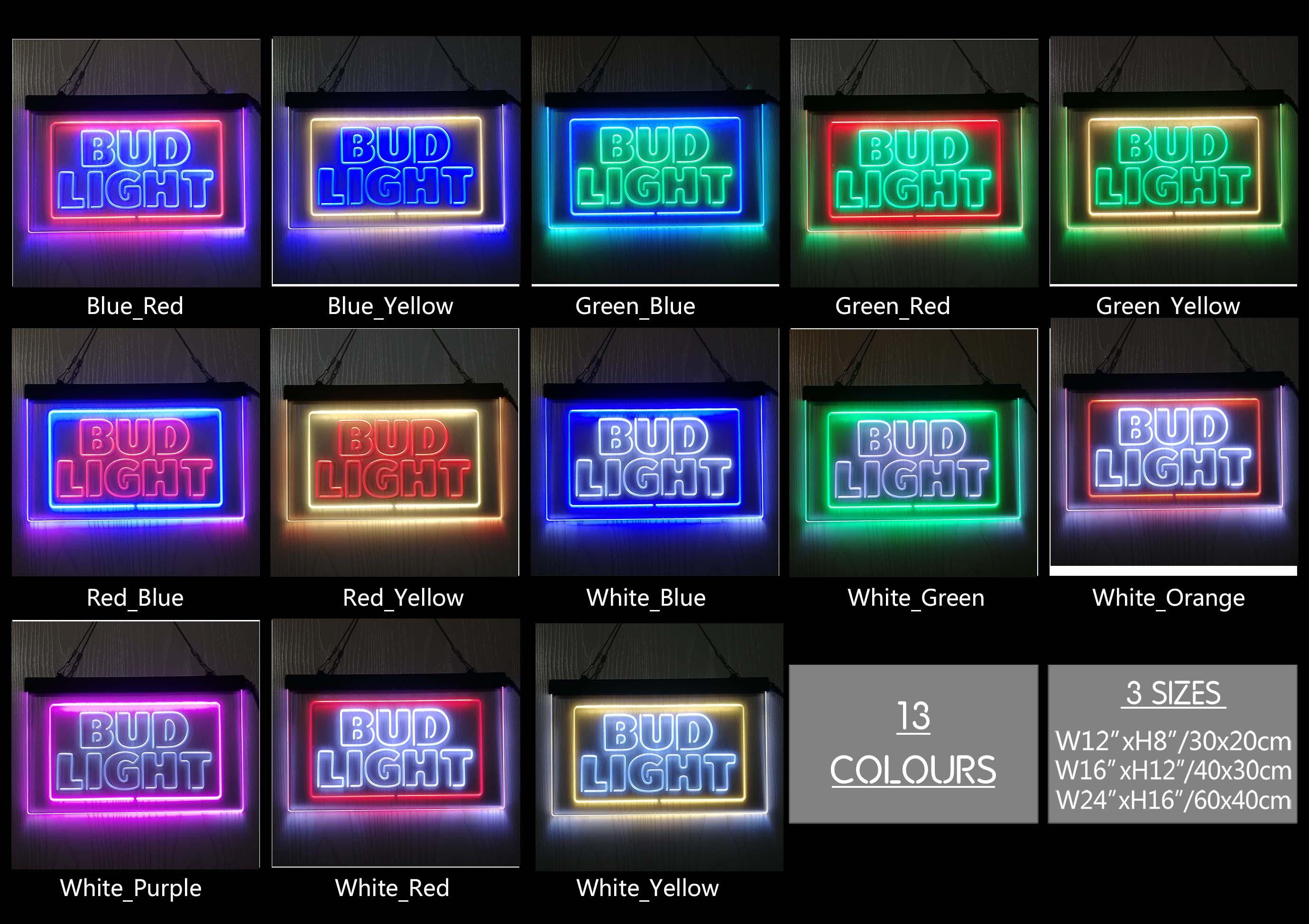 Bud Light Bar Wall Light Sign, Sports Bar Decor, Personalized Home Bar ...