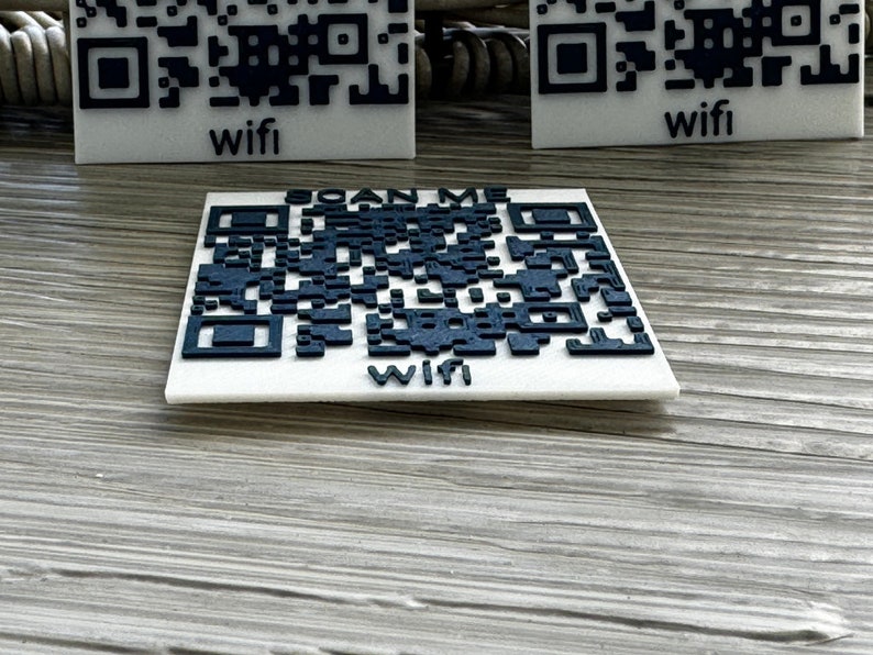 3D Printed Custom QR Code Wifi Sign - Stick on - Pack of 4 - Just Scan ...