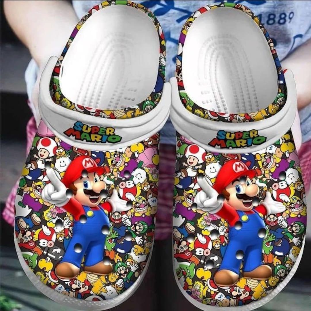 Personalized Super Mario Clogs Shoes, Super Mario Game, Custom Super ...