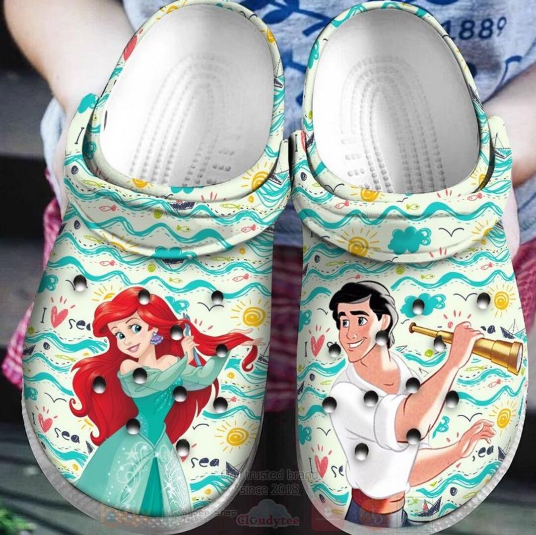Personalized the Little Mermaid Clogs Shoes, Ariel and Eric Shoes ...