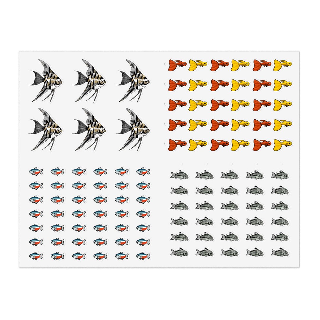 Tropical Fish, Angel Fish, Guppies, Cory Catfish, Neon Tetra, Cartoon ...