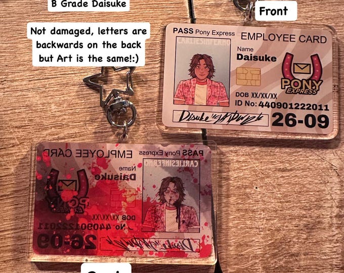 B GRADE! Daisuke Mouthwashing Game Pony Express ID Card Keychain ...