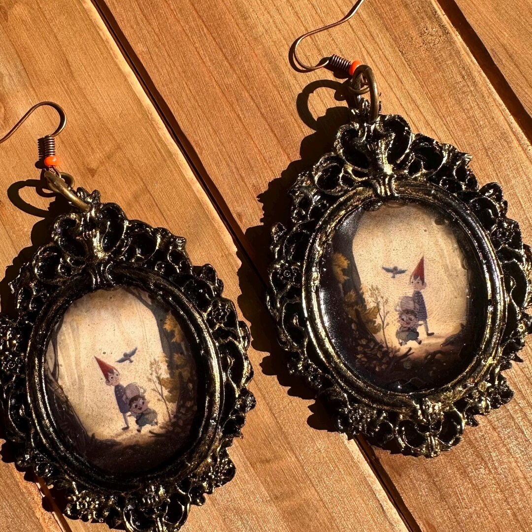 Over the Garden Wall Dangle Earrings: Rustic Gold Frame, OTGW Cosplay ...
