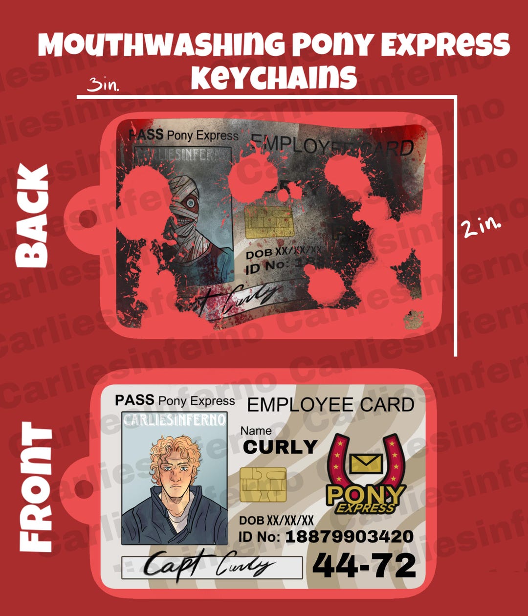 Mouthwashing Game Pony Express ID Card Keychain Anya Captain Curly ...