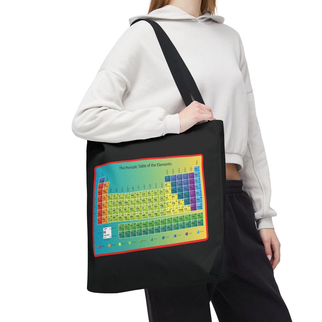 Rainbow Periodic Table Tote Bag | Chemistry Elements Diagram - Etsy