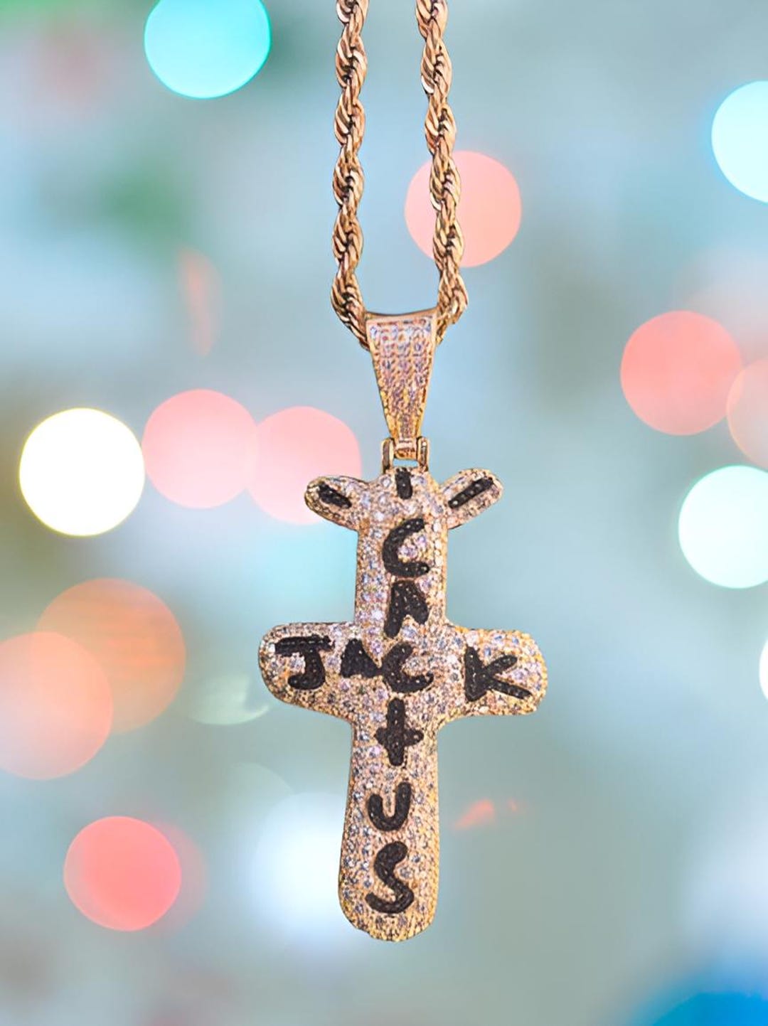 Travis Scott 24” Cactus Jack 18ct Gold-plated Iced Out Chain, 25g ...