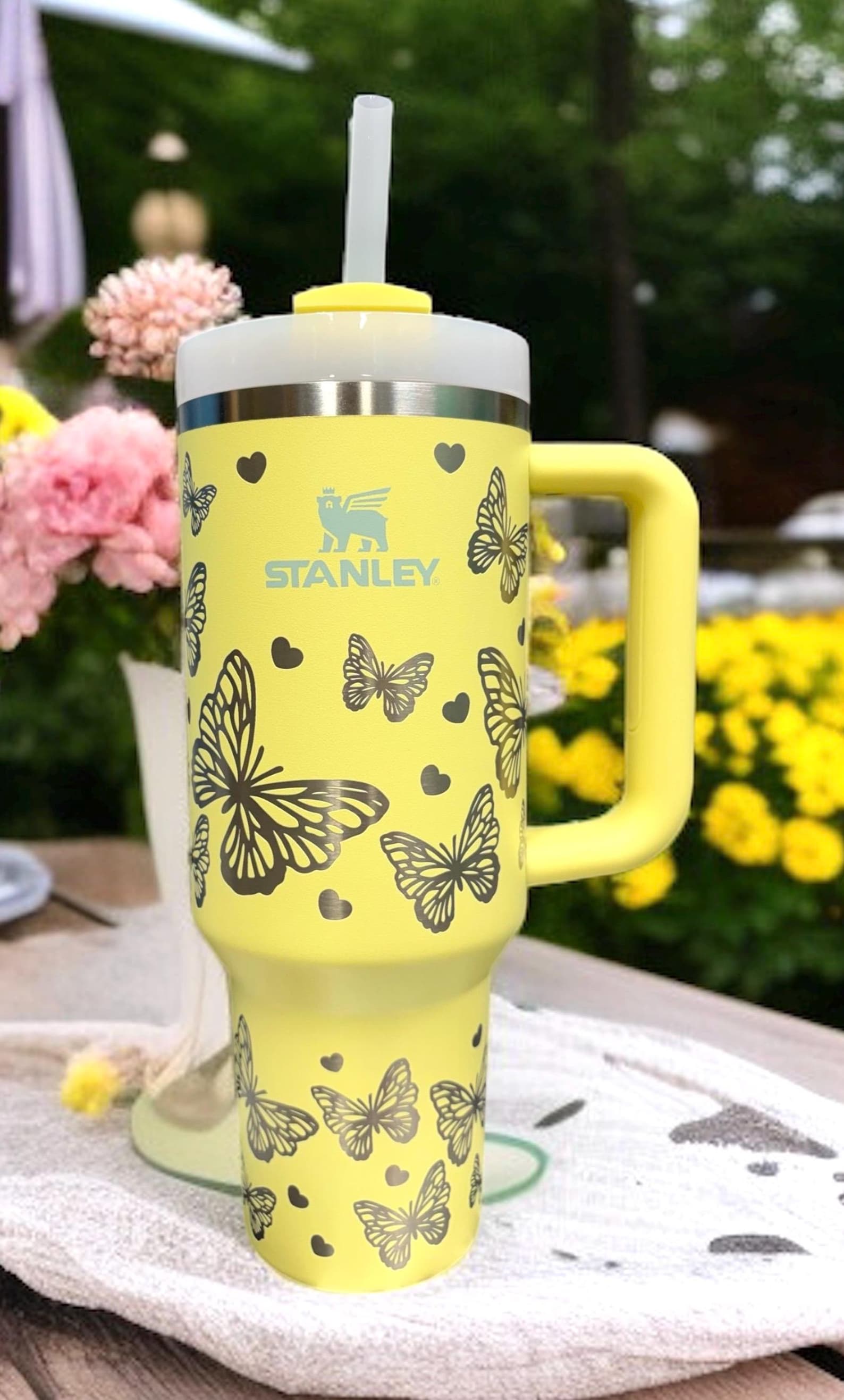 Engraved Butterfly 40 Oz Stanley Tumbler, Butterfly Engraved Tumbler ...