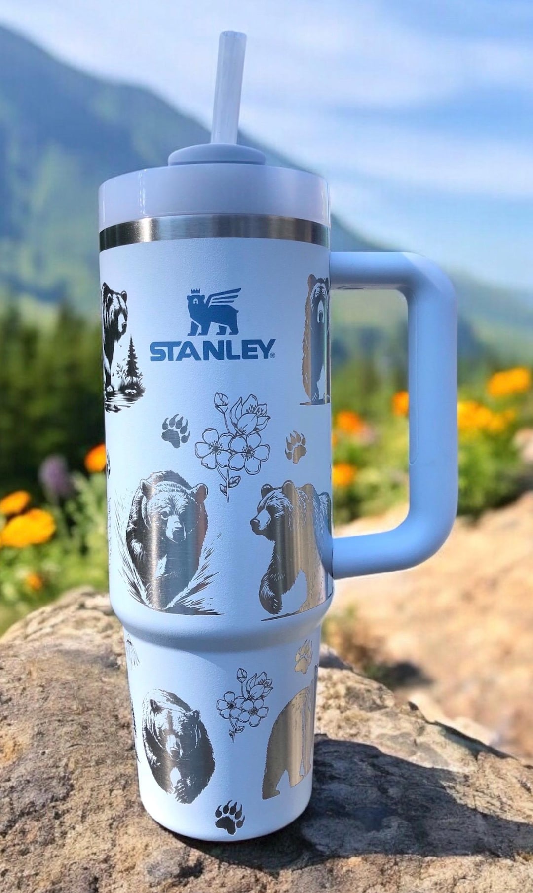 Bear Engraved 40 Oz Tumbler,bear Engraved Stanley,bear Stanley,engraved ...