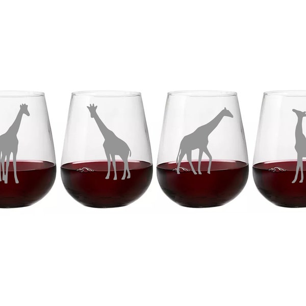 Giraffe Wine Glasses - Etsy