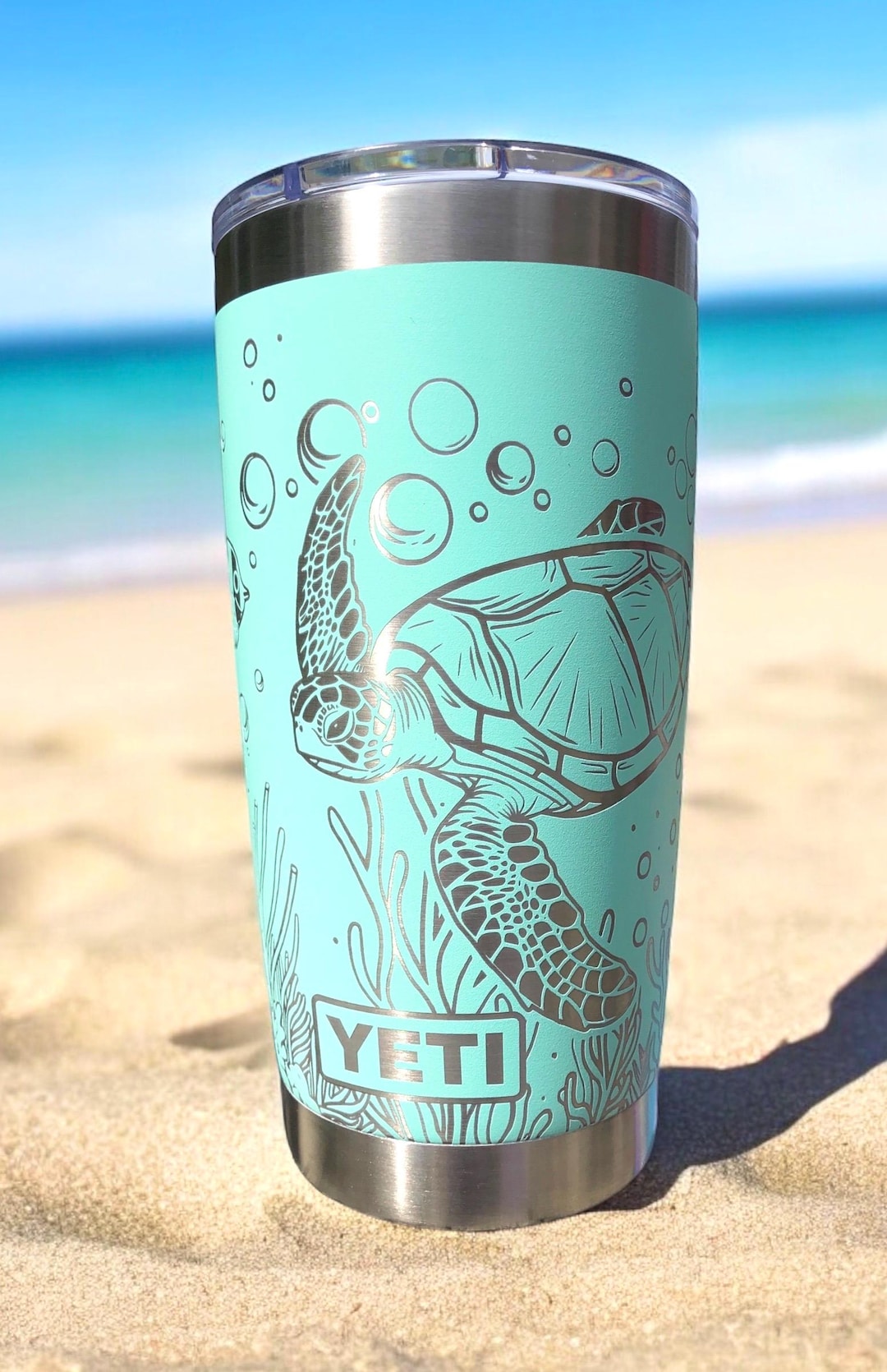 Sea Turtle Engraved YETI Tumbler,laser Engraved Sea Turtles,sea Turtle ...