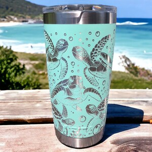 Sea Turtle Engraved YETI Tumbler,laser Engraved Sea Turtles,sea Turtle ...