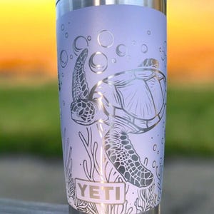 Sea Turtle Engraved YETI Tumbler,laser Engraved Sea Turtles,sea Turtle ...