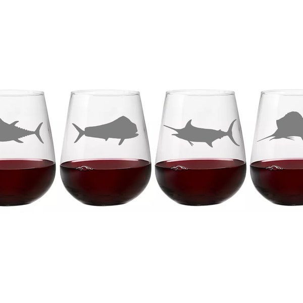 Etched Fish Glasses - Etsy