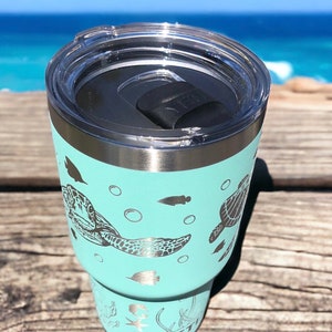 Sea Turtle Engraved YETI Tumbler,laser Engraved Sea Turtles,sea Turtle ...