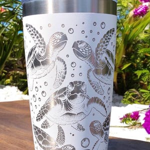 Sea Turtle Engraved YETI Tumbler,laser Engraved Sea Turtles,sea Turtle ...