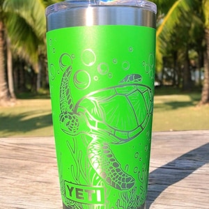 Sea Turtle Engraved YETI Tumbler,laser Engraved Sea Turtles,sea Turtle ...