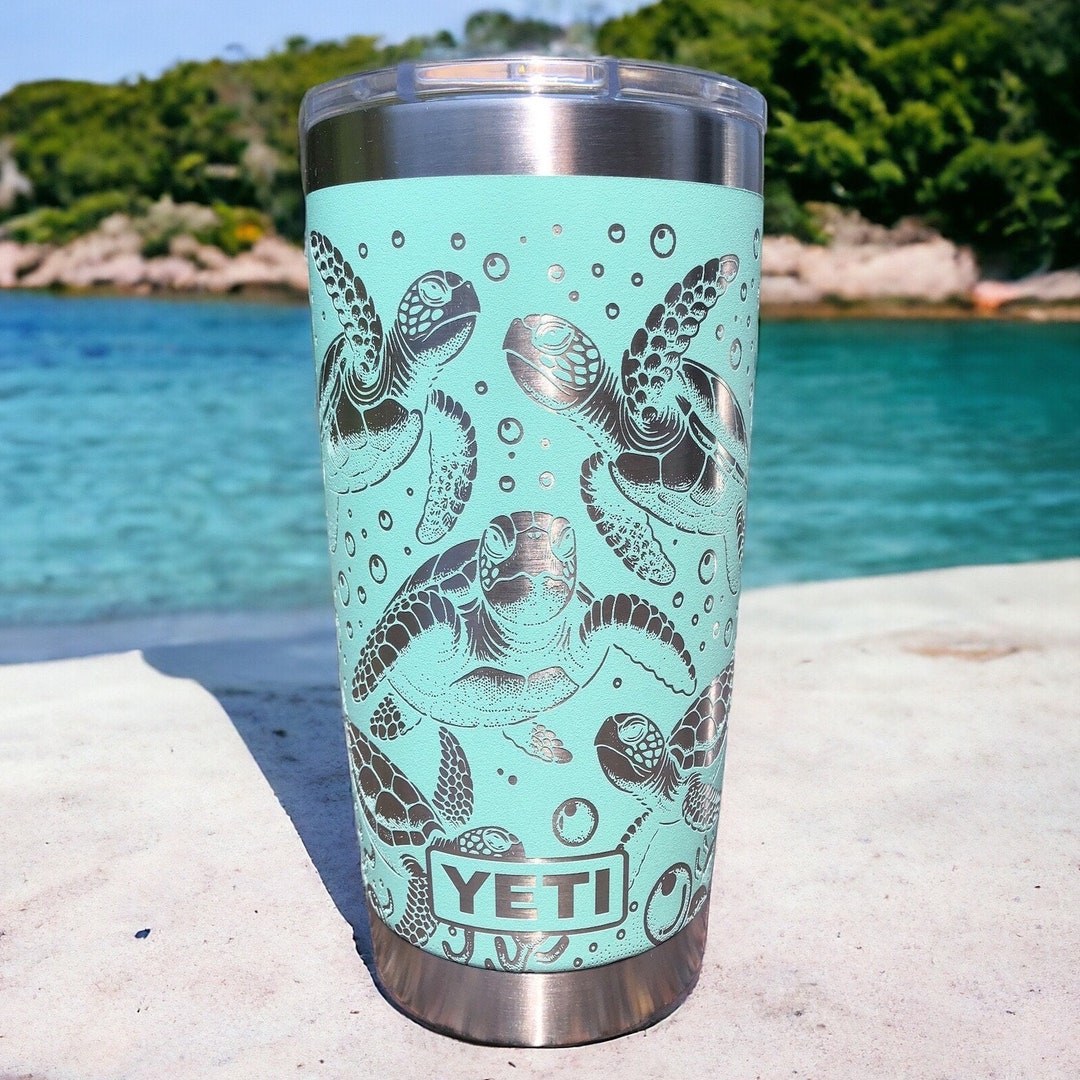 Sea Turtle Engraved YETI Tumbler,laser Engraved Sea Turtles,sea Turtle ...