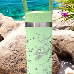 Sea Turtle Engraved YETI Tumbler,laser Engraved Sea Turtles,sea Turtle ...