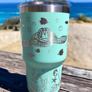 Sea Turtle Engraved YETI Tumbler,laser Engraved Sea Turtles,sea Turtle ...