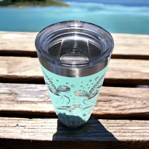 Sea Turtle Engraved YETI Tumbler,laser Engraved Sea Turtles,sea Turtle ...