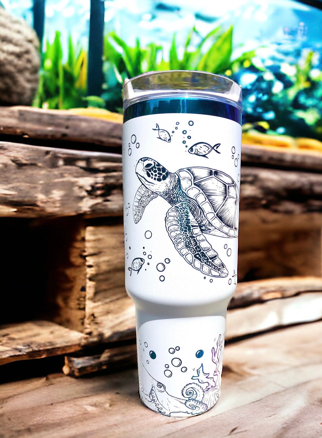 Ocean Scene Engrave Tumbler,laser Engraved Sea Turtle Tumbler,sea ...