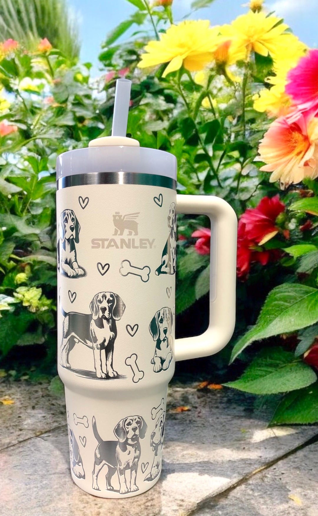 Beagle Engraved 40 Oz Tumbler,beagle Engraved Stanley,beagle Stanley ...
