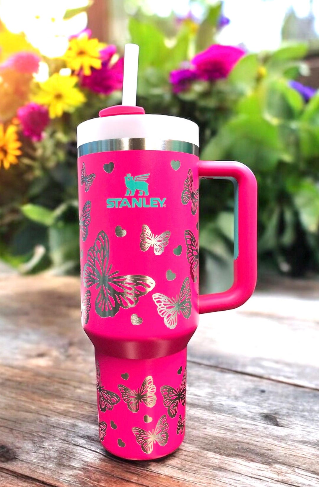 Engraved Butterfly 40 Oz Stanley Tumbler, Butterfly Engraved Tumbler ...